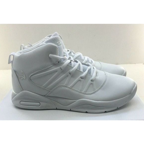 Shaq | Shoes | Shaq 3ball Basketball Sneakers 82321 White Faux Leather ...